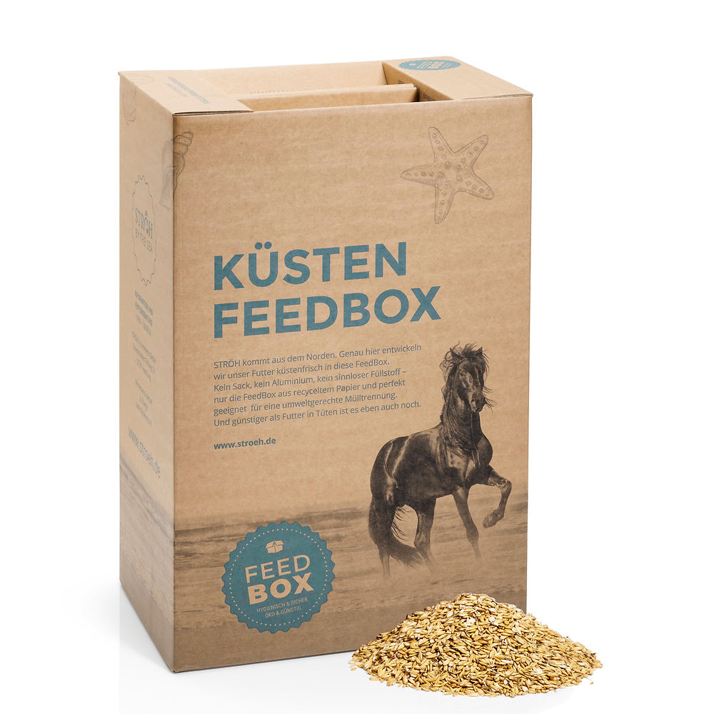 STRÖH - Deutscher Hafer gereinigt & gequetscht 28kg Feedbox ab € 31,00 ...